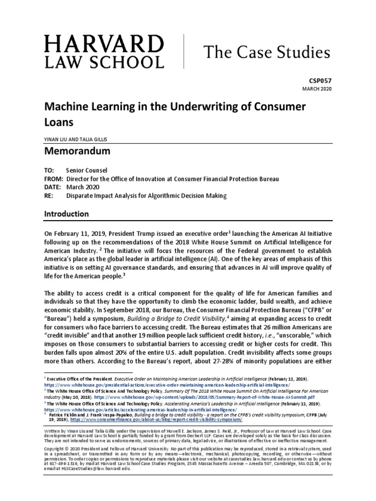 Machine Learning Case Study | Download Free PDF | Loans | Disparate Impact