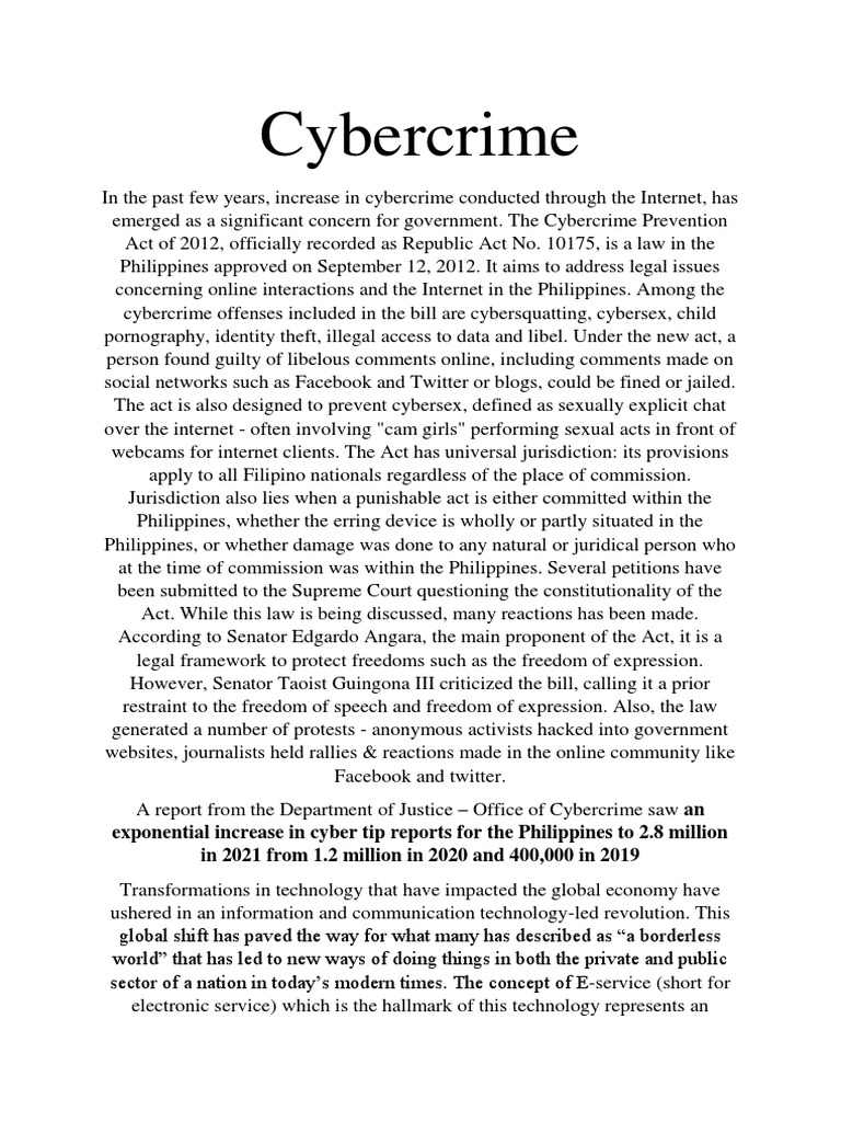 Cybercrime English Task | PDF | Cyberspace | Computing