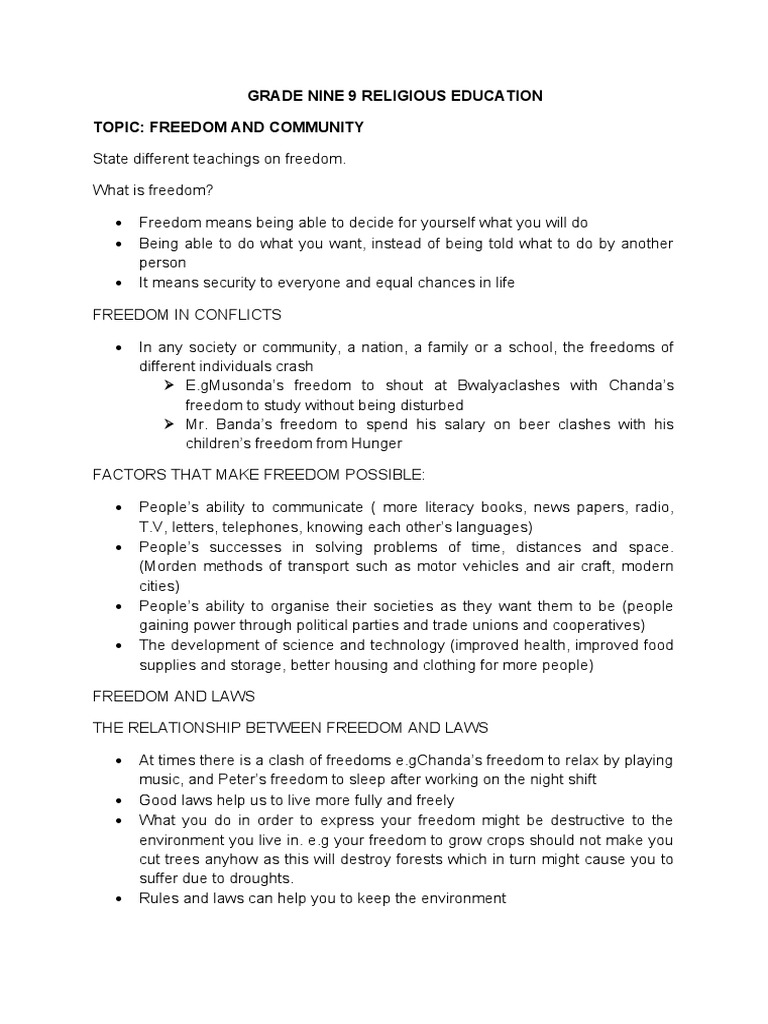 Grade Nine 9 Religious Education 1 | PDF | Prayer | Love