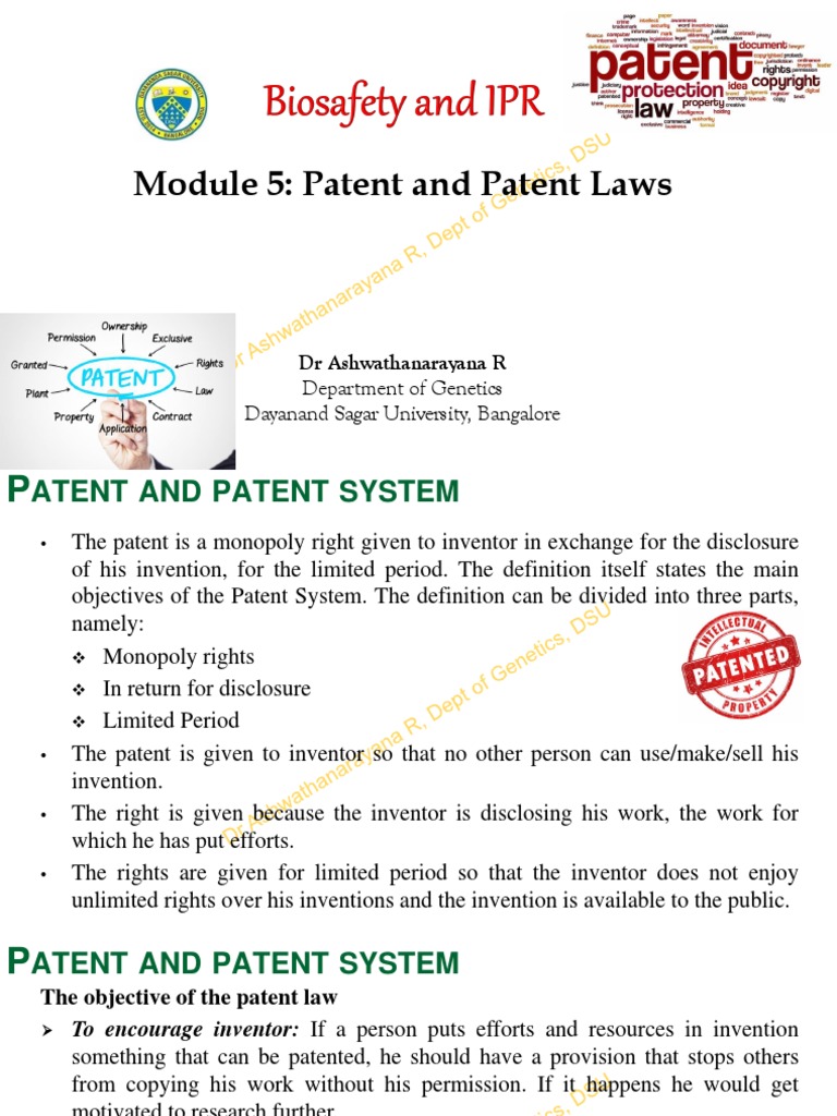 Module 5 Patent and Patent Laws | PDF | Patent | Glossary Of Patent Law ...
