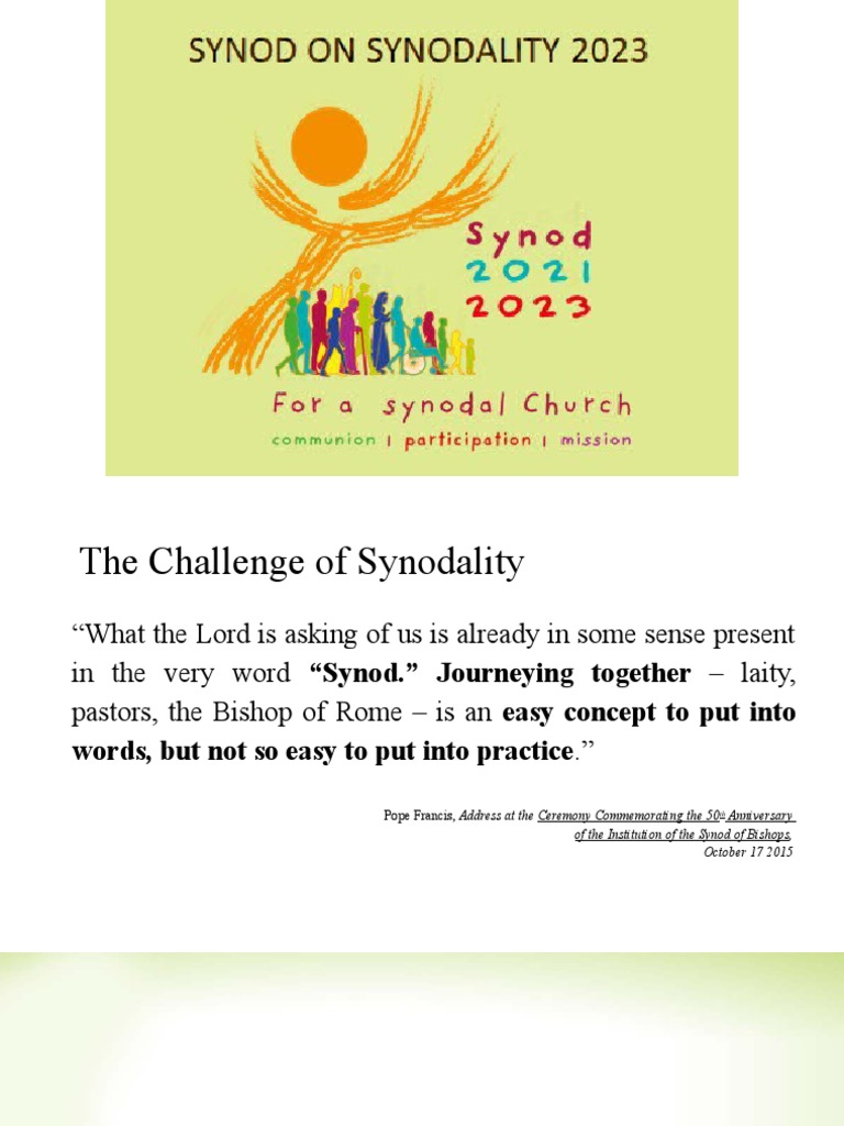 Pillars of The Synodal Church | PDF | Eucharist | Spiritual Gift