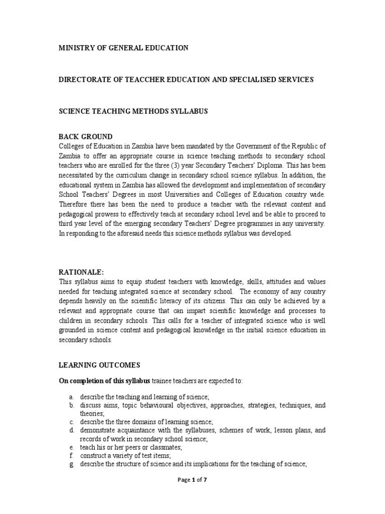 STM Outline | PDF | Teaching Method | Lesson Plan
