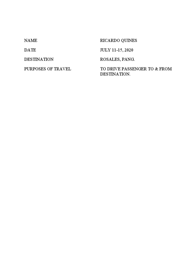Travel Pass | PDF