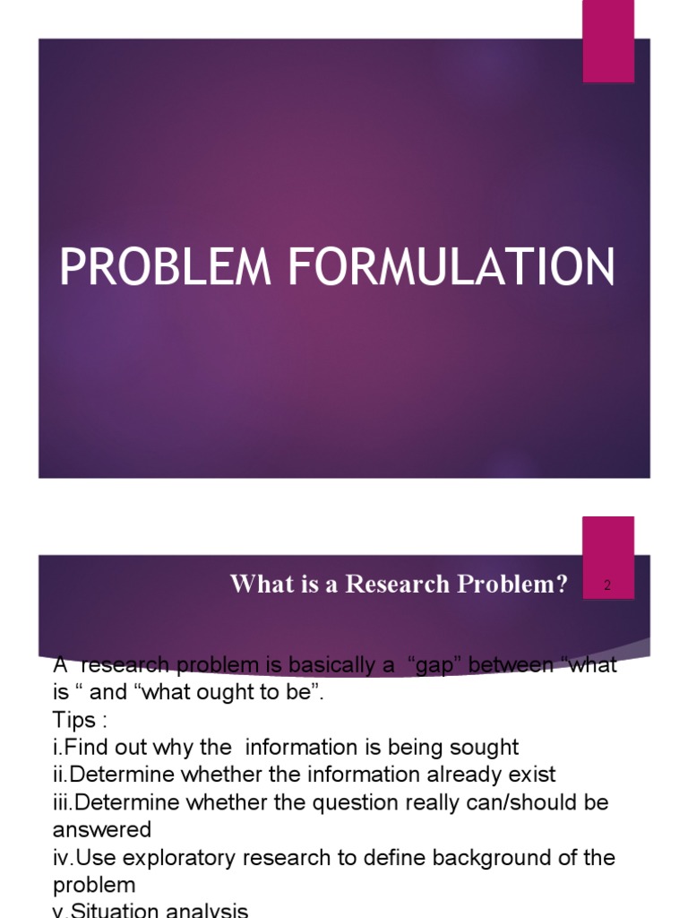 Problem Formulation | PDF | Scientific Method | Information