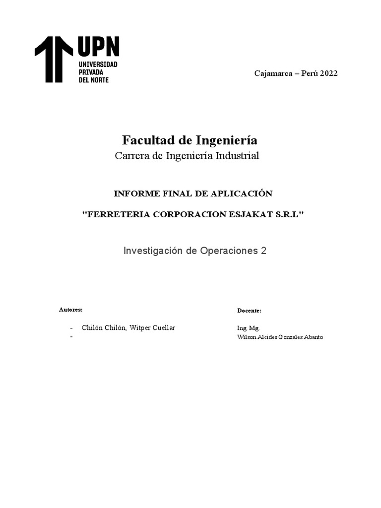 Trabajo Final Invope 2 | PDF | Programación dinámica | Business
