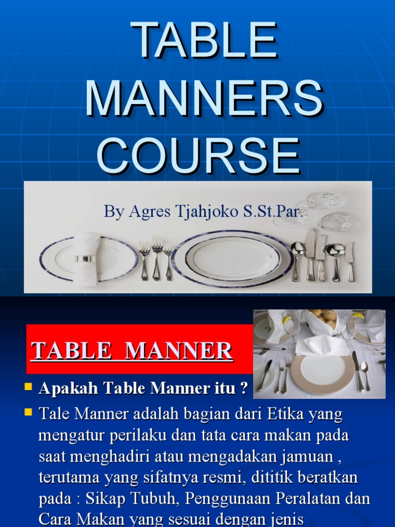 Table Manner Course New | PDF