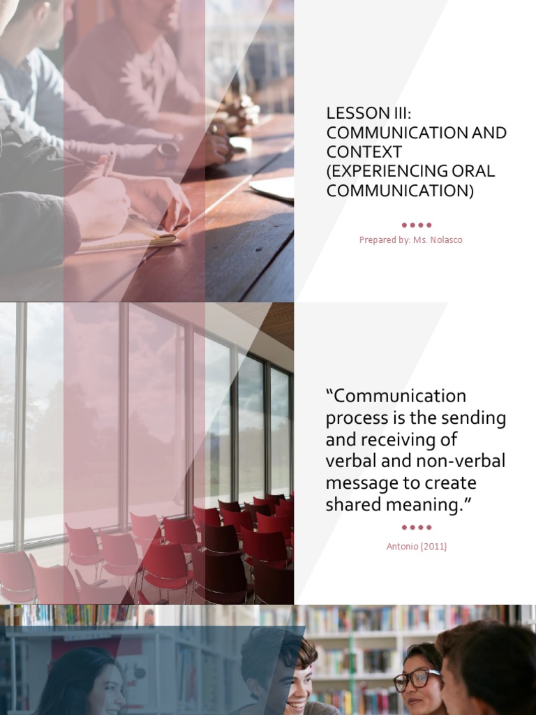 Speech Communication - Lesson 3 Communication and Context | PDF ...
