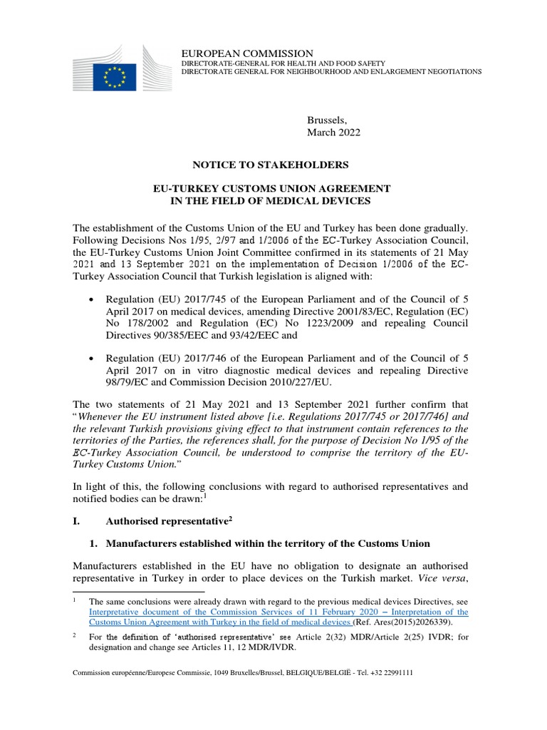 MD Eu-Turkey Customs-Union en | PDF | European Union | European Commission