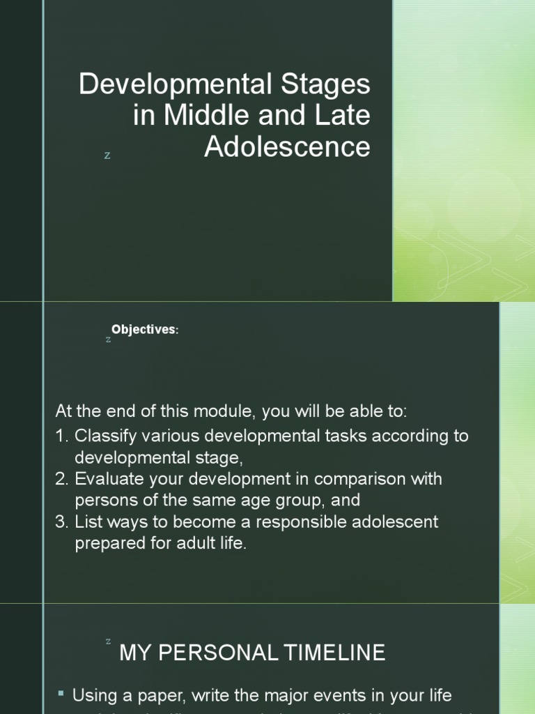 Lesson 3 | PDF | Developmental Psychology | Adolescence