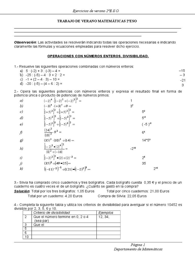 Ejercicios de Matematicas 2 Eso | PDF | Triángulo | Pendiente