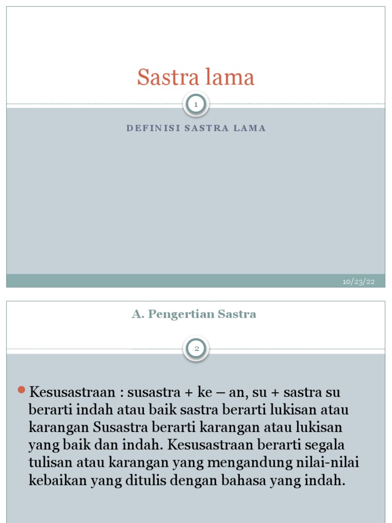 Sastra Lama | PDF