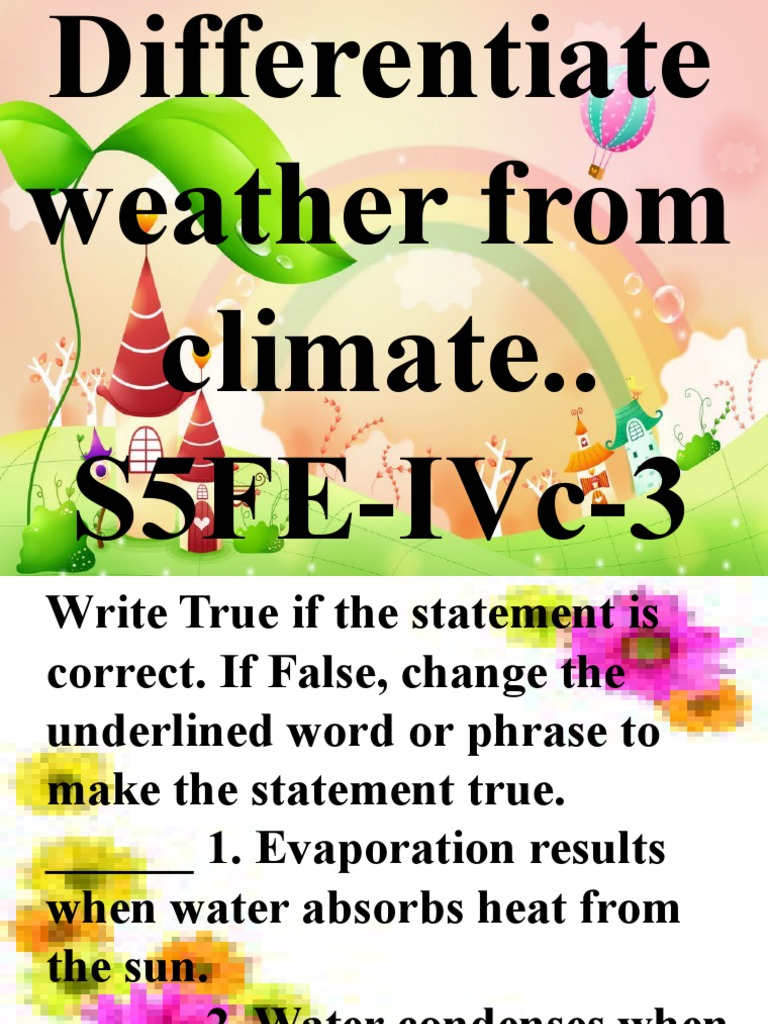 Science Q4 Wk3 D4 | PDF | Weather | Climate