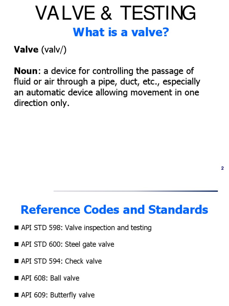 Basic Valve and Testing Method - 1 | PDF | Valve | Applied And ...