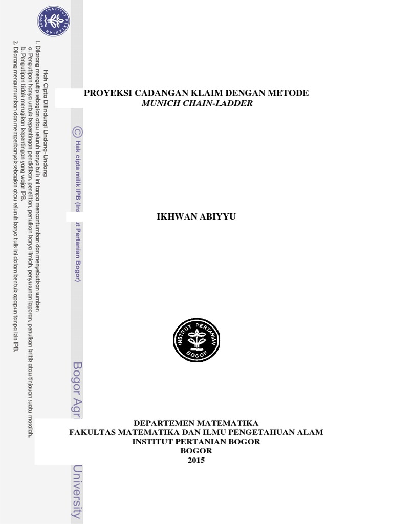 Proyeksi Cadangan Klaim Munich Chain-Ladder | PDF