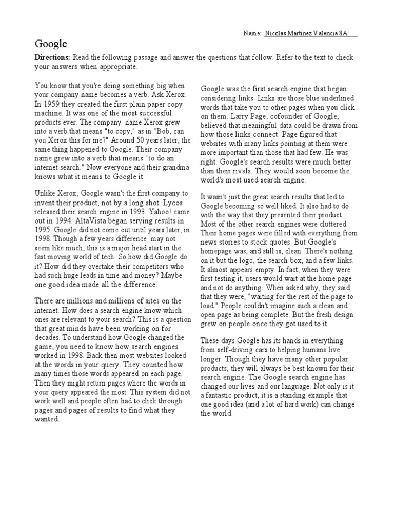 Google Nonfiction Reading | PDF | Cyberspace | World Wide Web