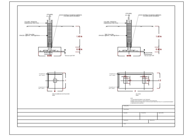 Footing Detail | PDF | Column | Civil Engineering