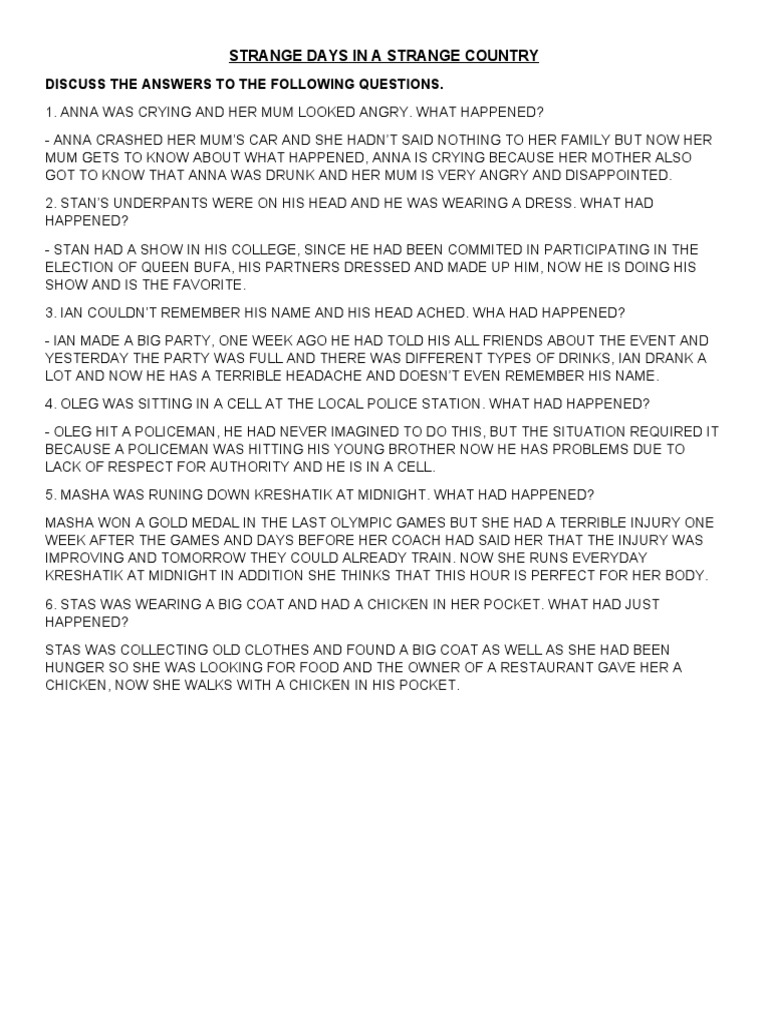 Strange Days in A Strange Country (Work) | PDF