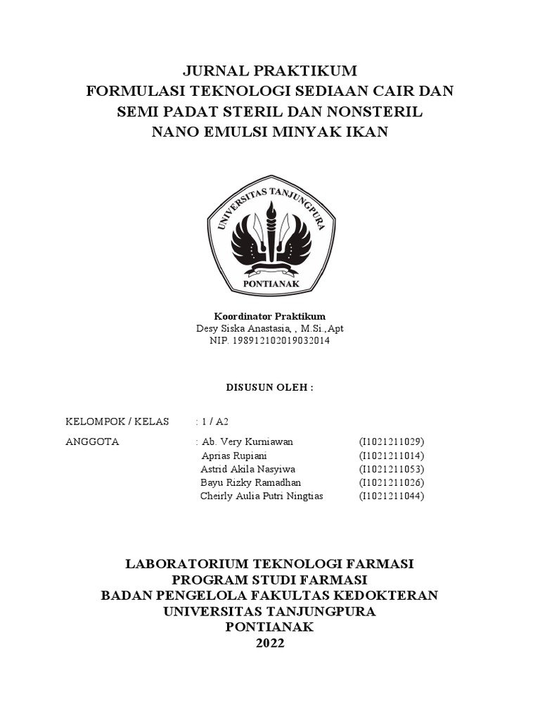 Formulasi Nano Emulsi Minyak Ikan | PDF