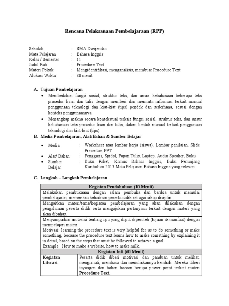 RPP Procedure Text | PDF