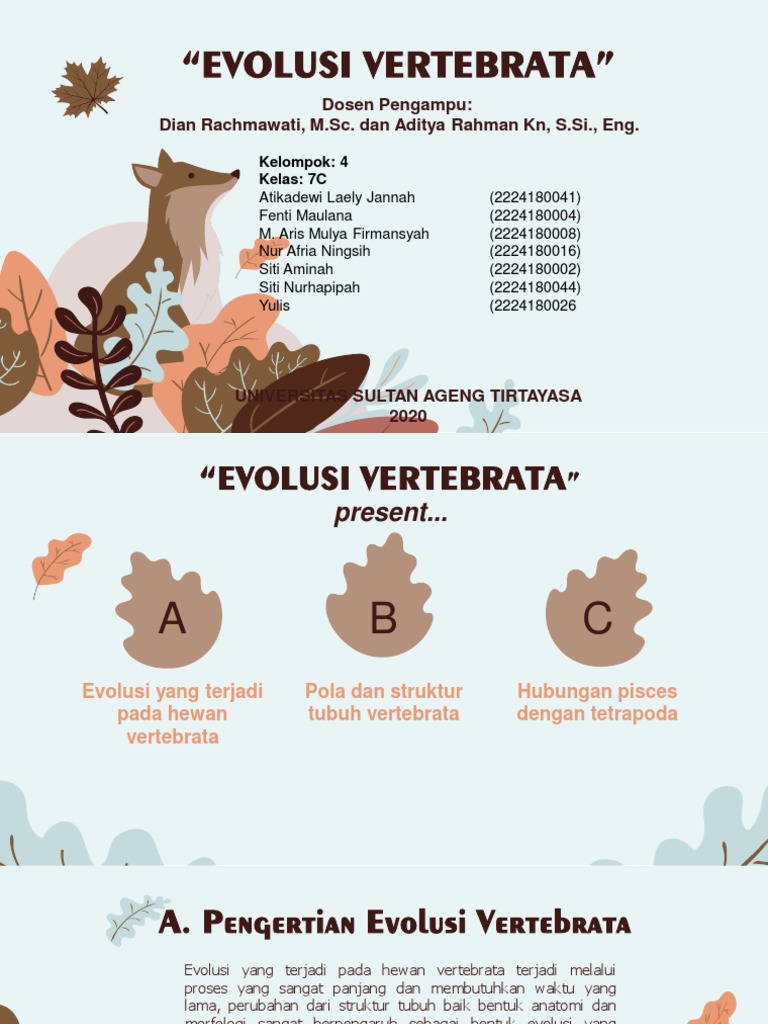 Evolusi Vertebrata - Kelompok 4 | PDF