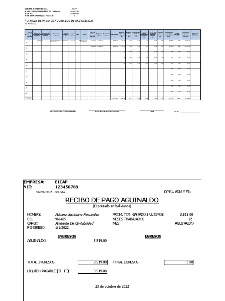 Planilla de Aguinaldos | PDF | Economias | Labor