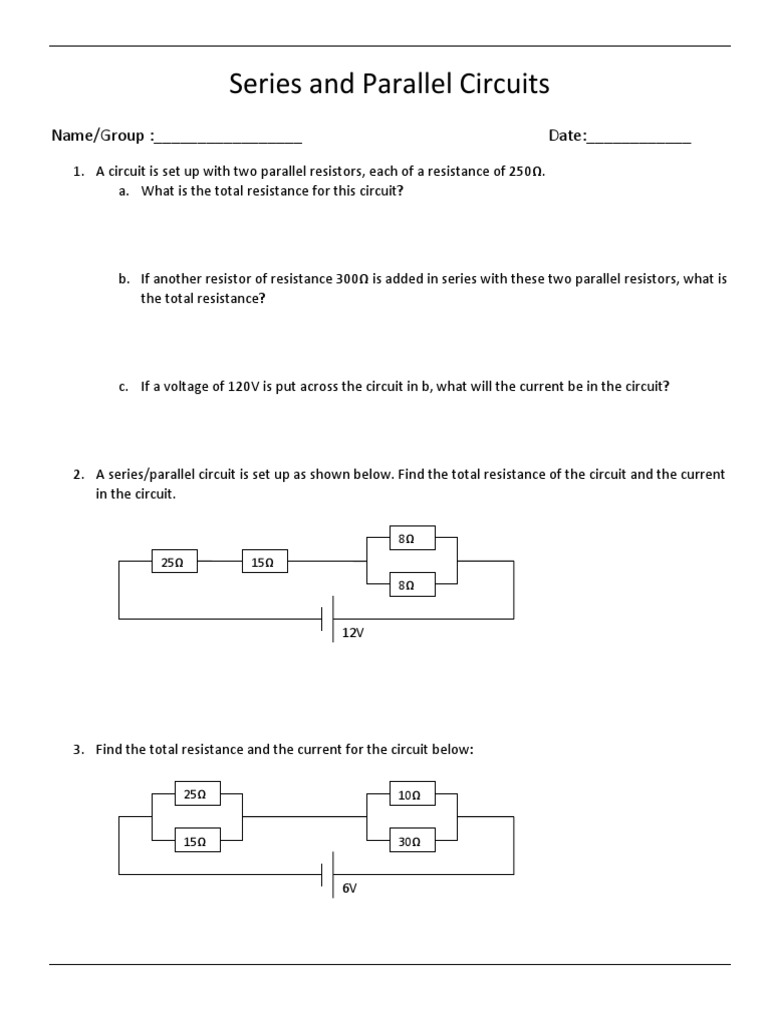 Series and Parallel Circuit Calculations | PDF