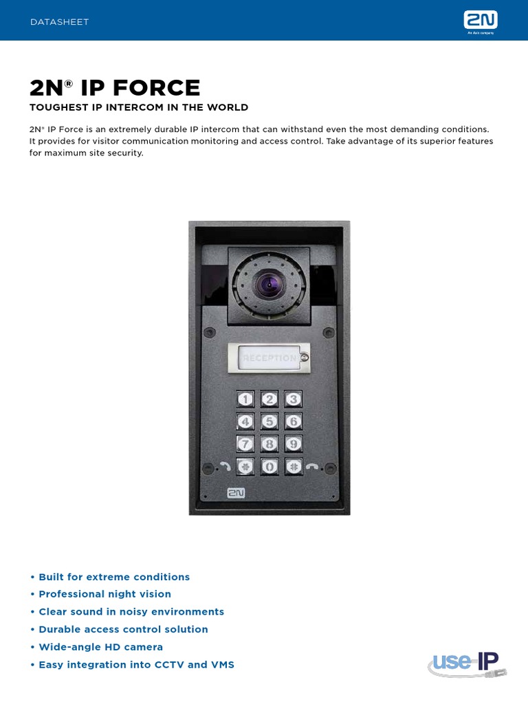 2n Ip Force Intercom Range Datasheet | PDF | Electronics | Information And Communications Technology