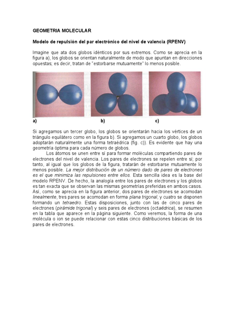 Geometía Molecular | PDF | Enlace químico | Polaridad química