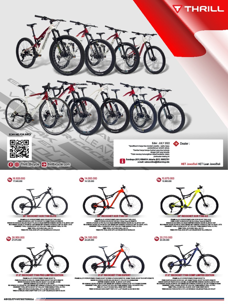 Thrill Bicycle Models and Specifications | PDF