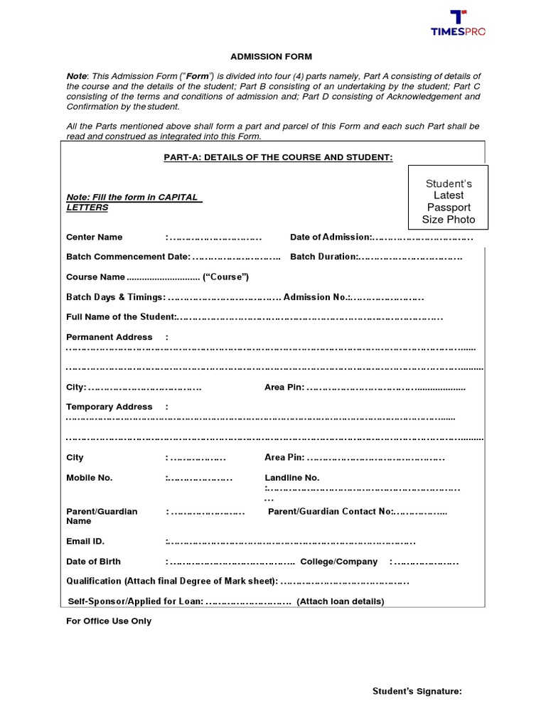Admission Form | PDF | Indemnity | Justice