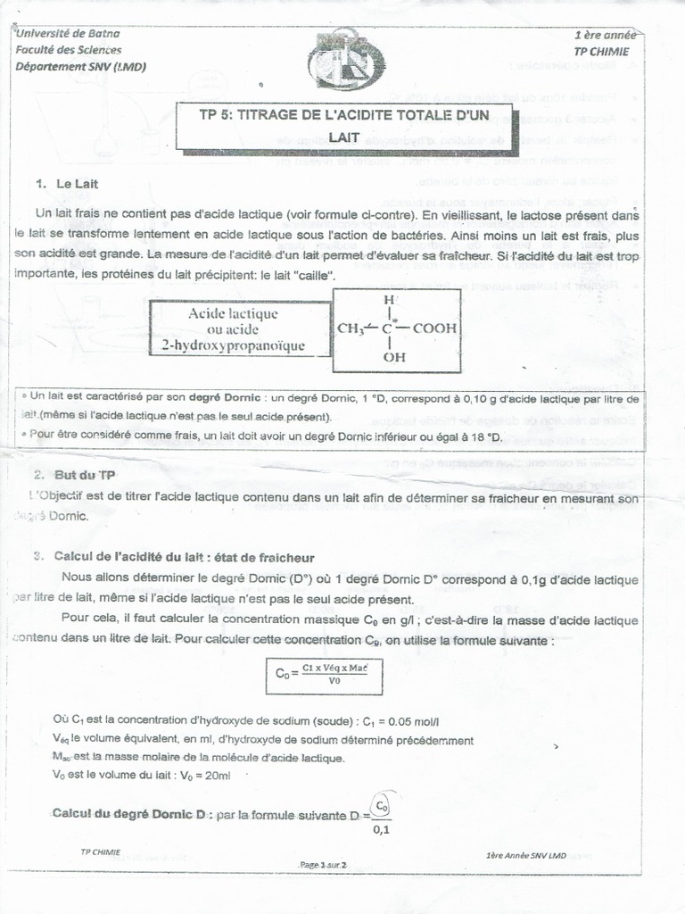 TP Chimie N 01 | PDF