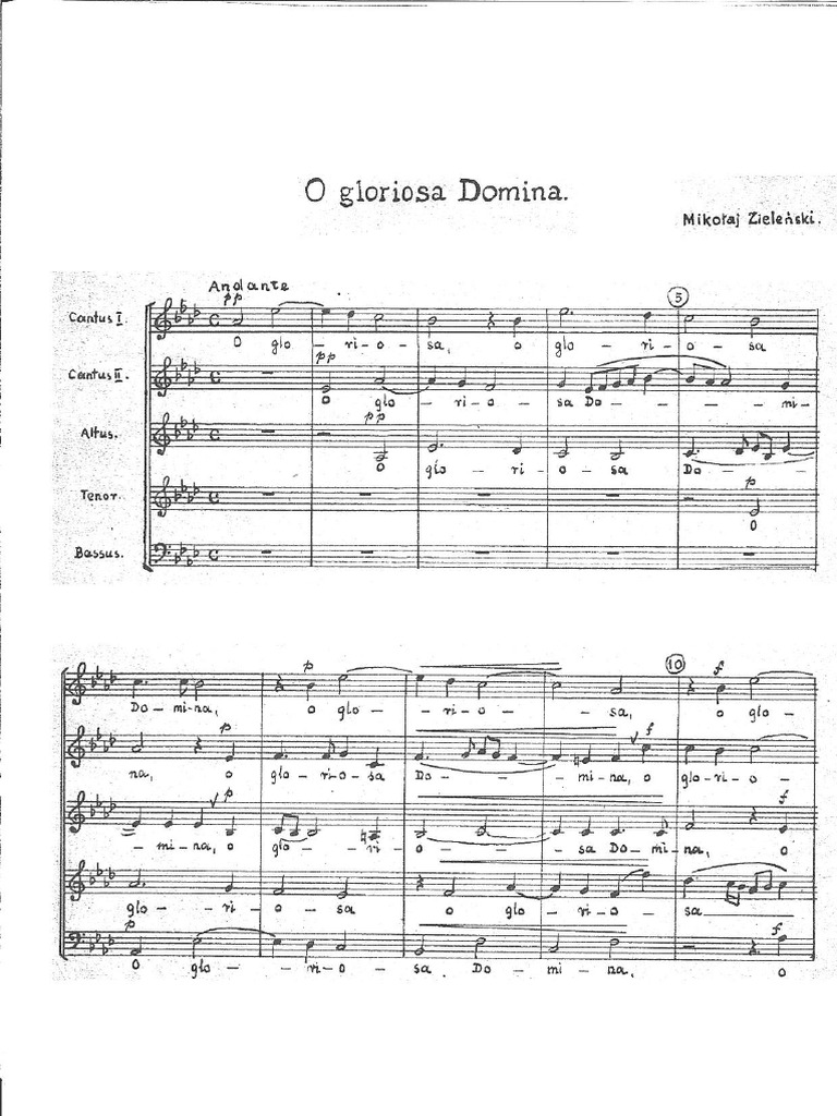 Zielenski - O Gloriosa Domina | PDF