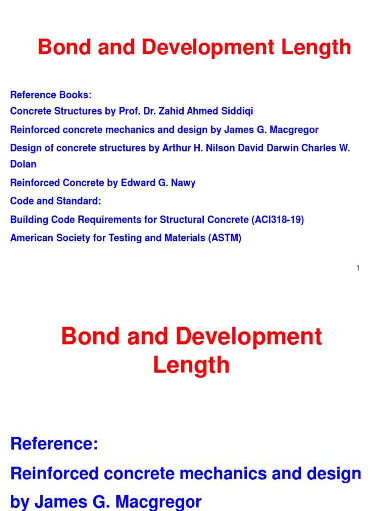 Analysis of Bond and Development Length Requirements for Reinforced ...