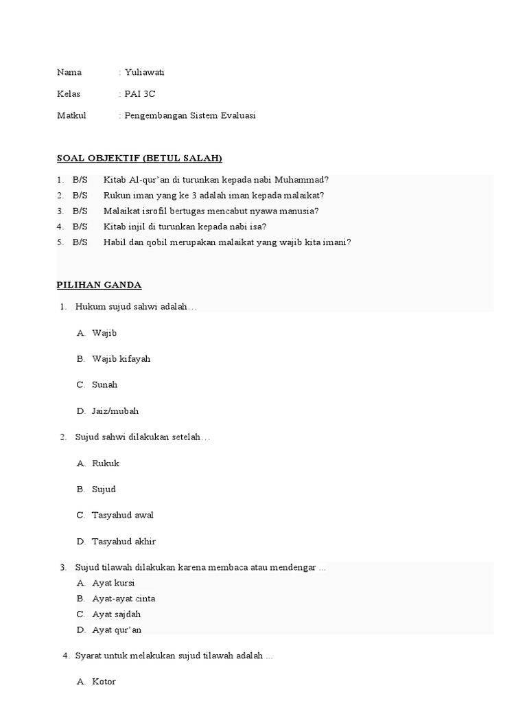 Contoh Soal MK PSE | PDF