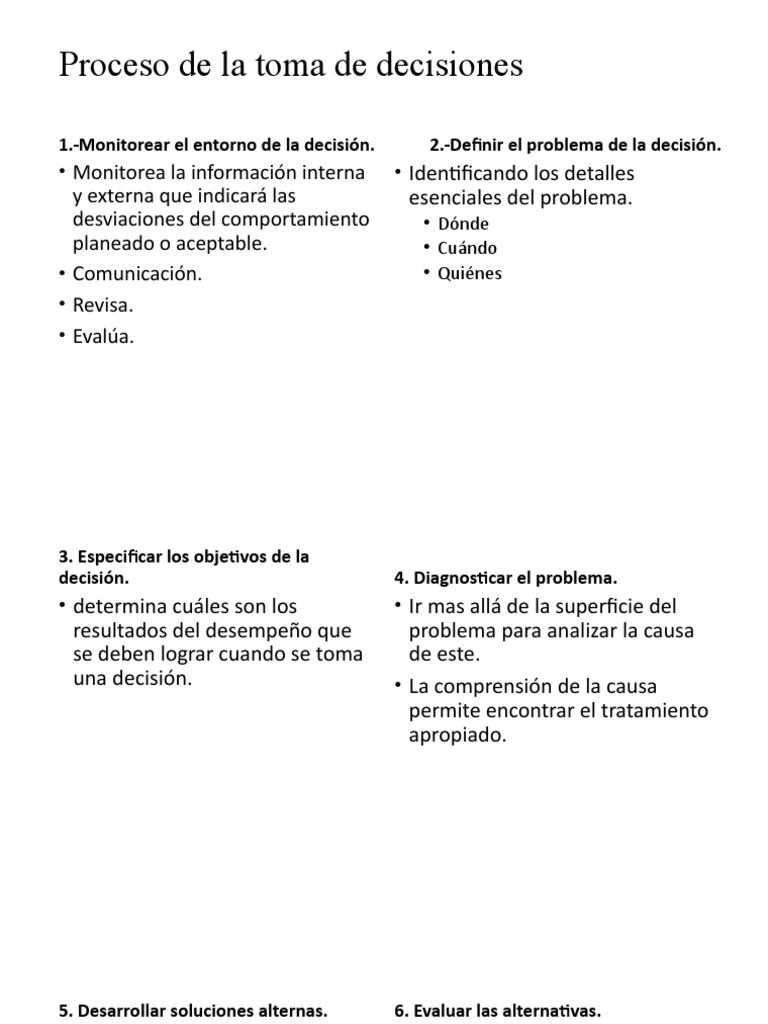 Proceso de La Toma de Decisiones | PDF | Toma de decisiones | Ciencia ...