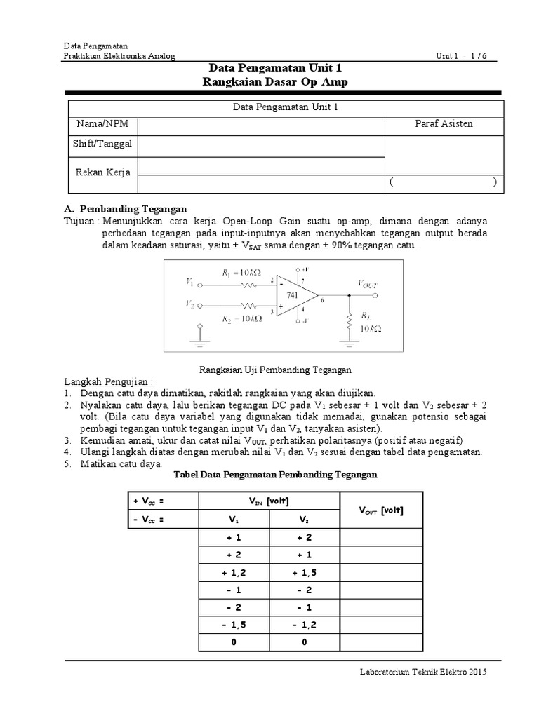 Pengamatan Rangkaian Op-Amp | PDF