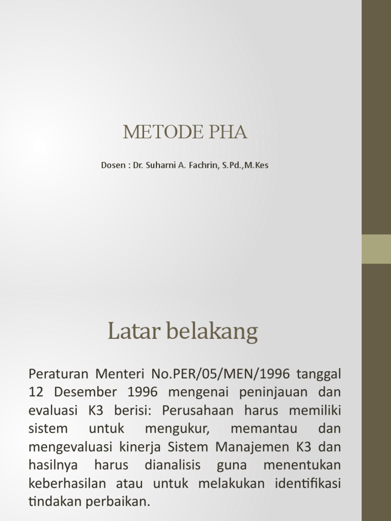 Metode PHA | PDF