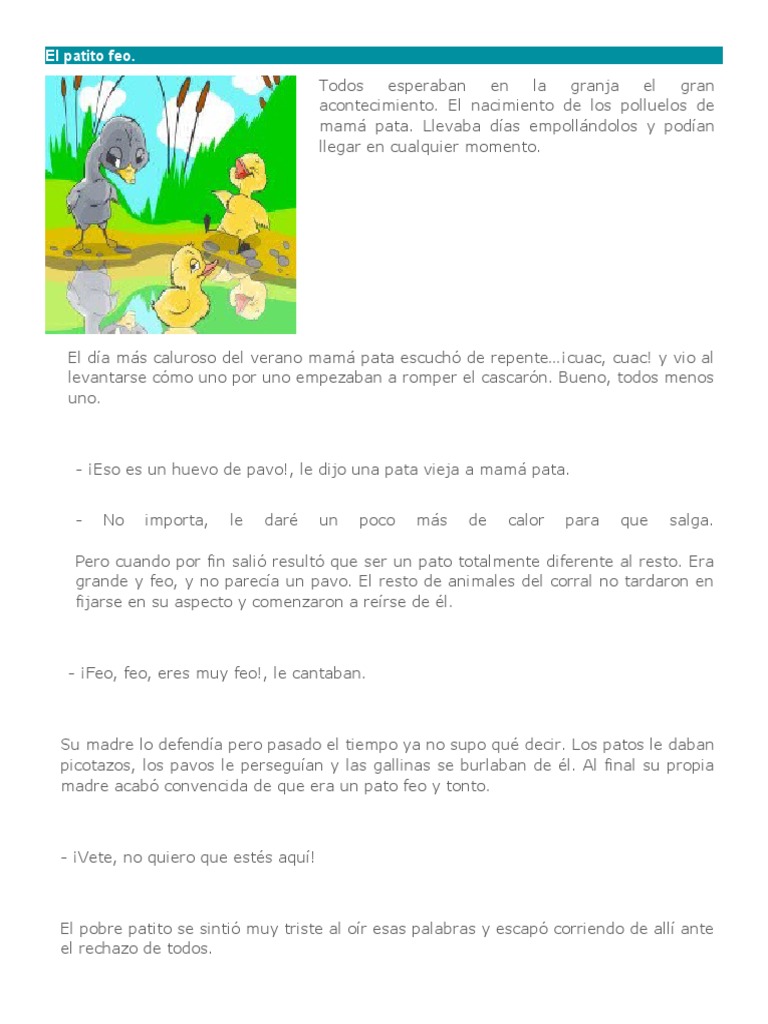 El Patito Feo: Transformación en Cisne | PDF | El patito feo