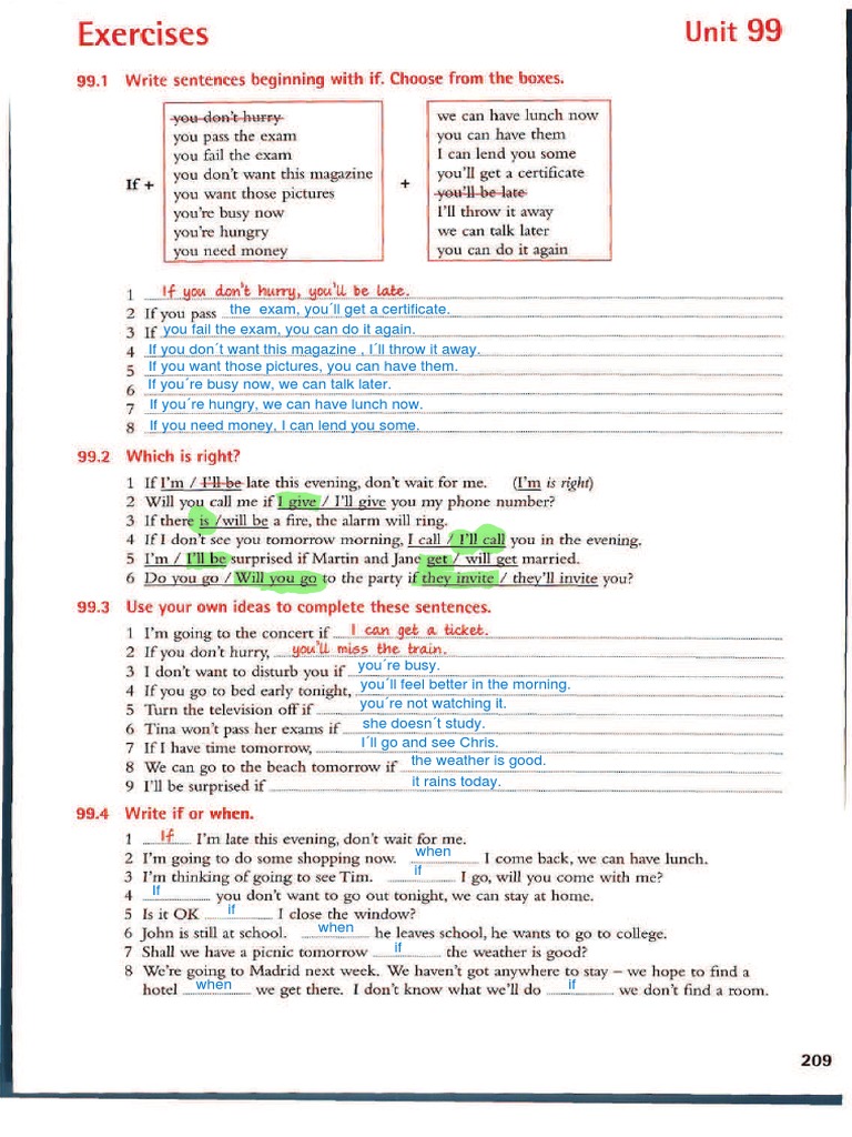 Zero and First Conditional Exercises-Edisom | PDF