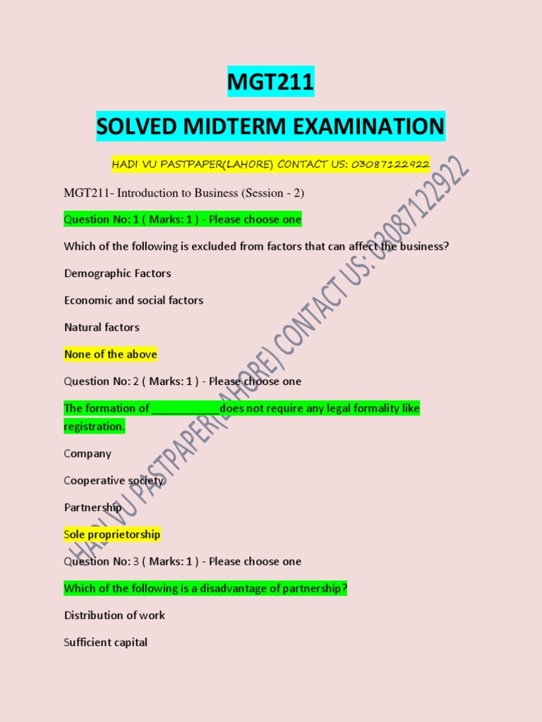 MGT211 Midterm File Solved Paper 23-10-2022 | PDF | Partnership | Economies MGT211 Midterm File Solved Paper 23-10-2022 | PDF | Partnership | Economies