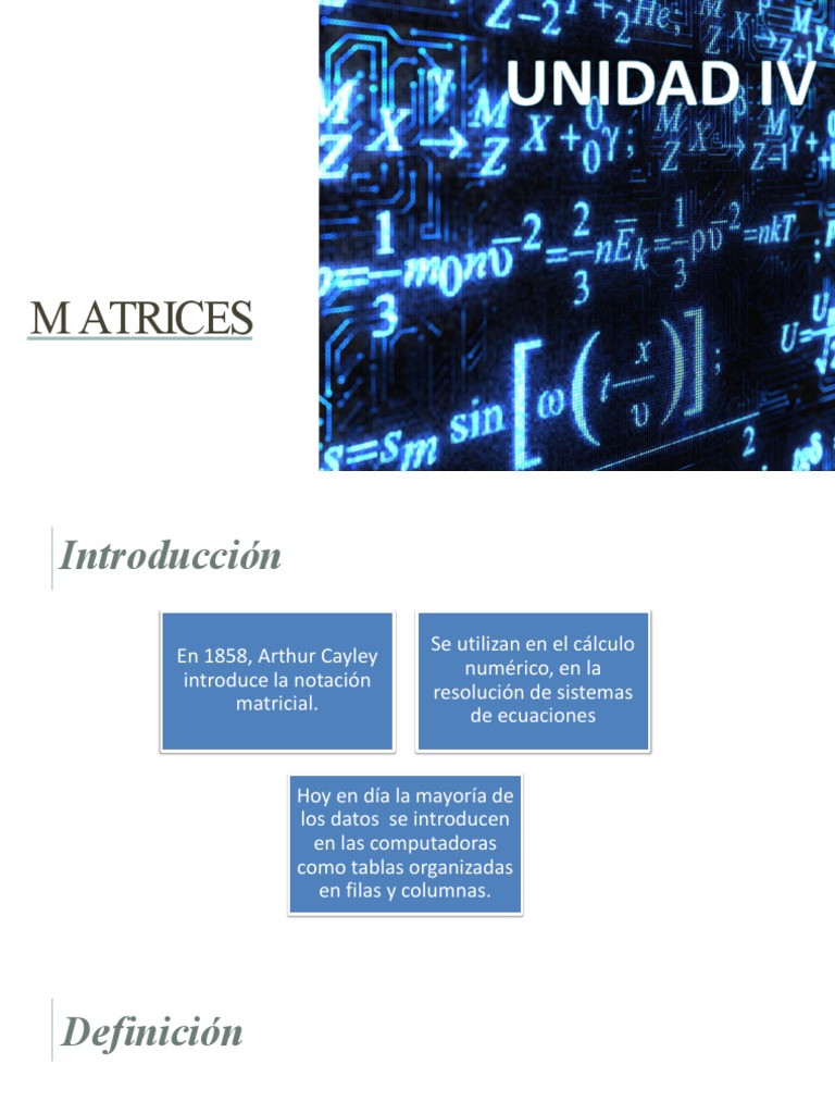 Unidad 4 Matrices | PDF | Matriz (Matemáticas) | Determinante