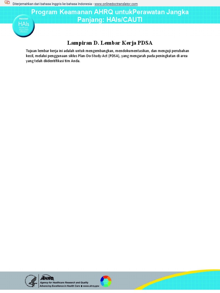 Pdsa-Worksheet en Id | PDF