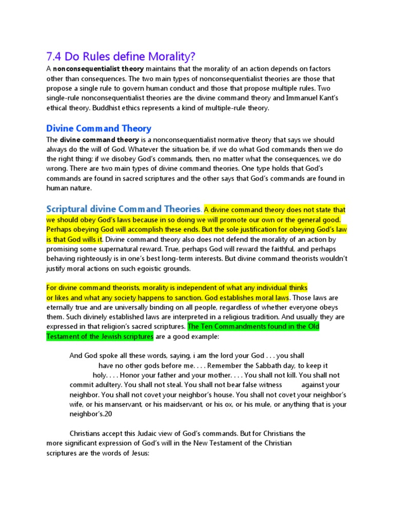 Divine Command Ethics | PDF | Divine Command Theory | Natural Law