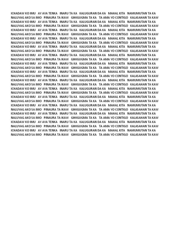 Ichadaw Ko Imu Ay Aya Tenka Inaru Ta Ka Kaluguran Da Ka Mahal Kita ...