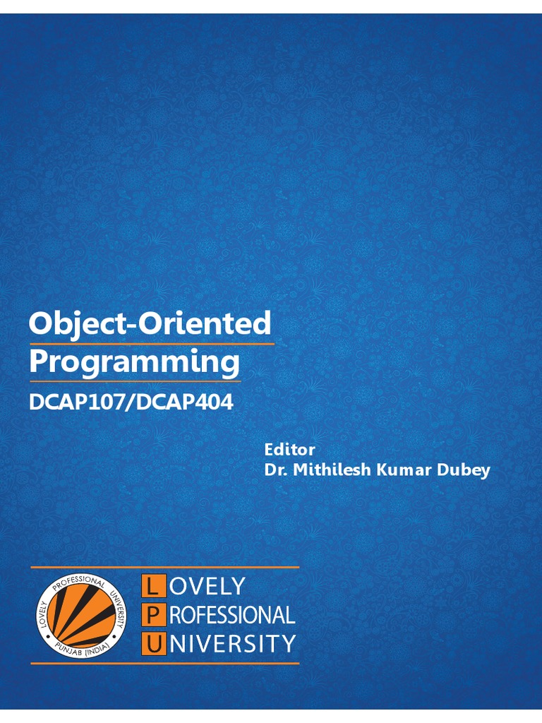 Dcap107 Dcap404 Object Oriented Programming | PDF