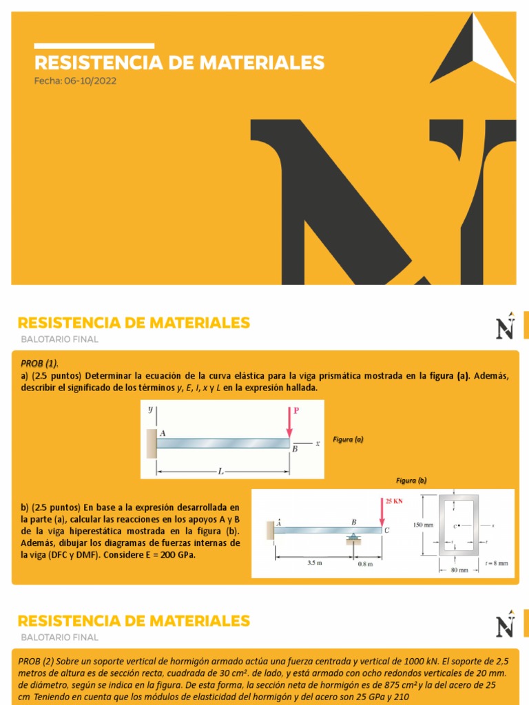 Balotario para Examen Final - 2022 | PDF | Viga (Estructura) | Hormigón