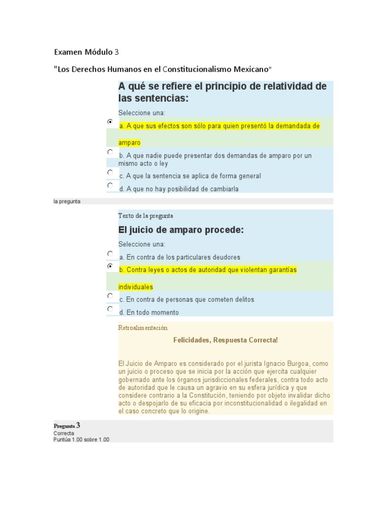 Examen Módulo 3 | PDF | Constitución | Sentencia (ley)