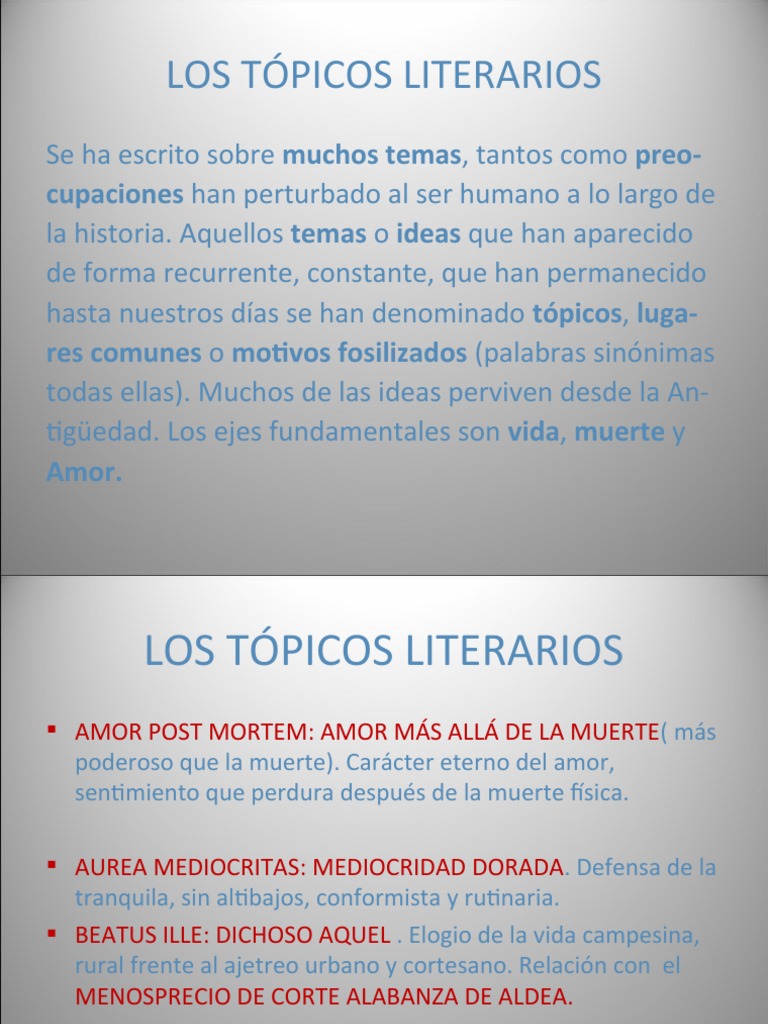 Los Topicos Literarios 1 | PDF | Horacio