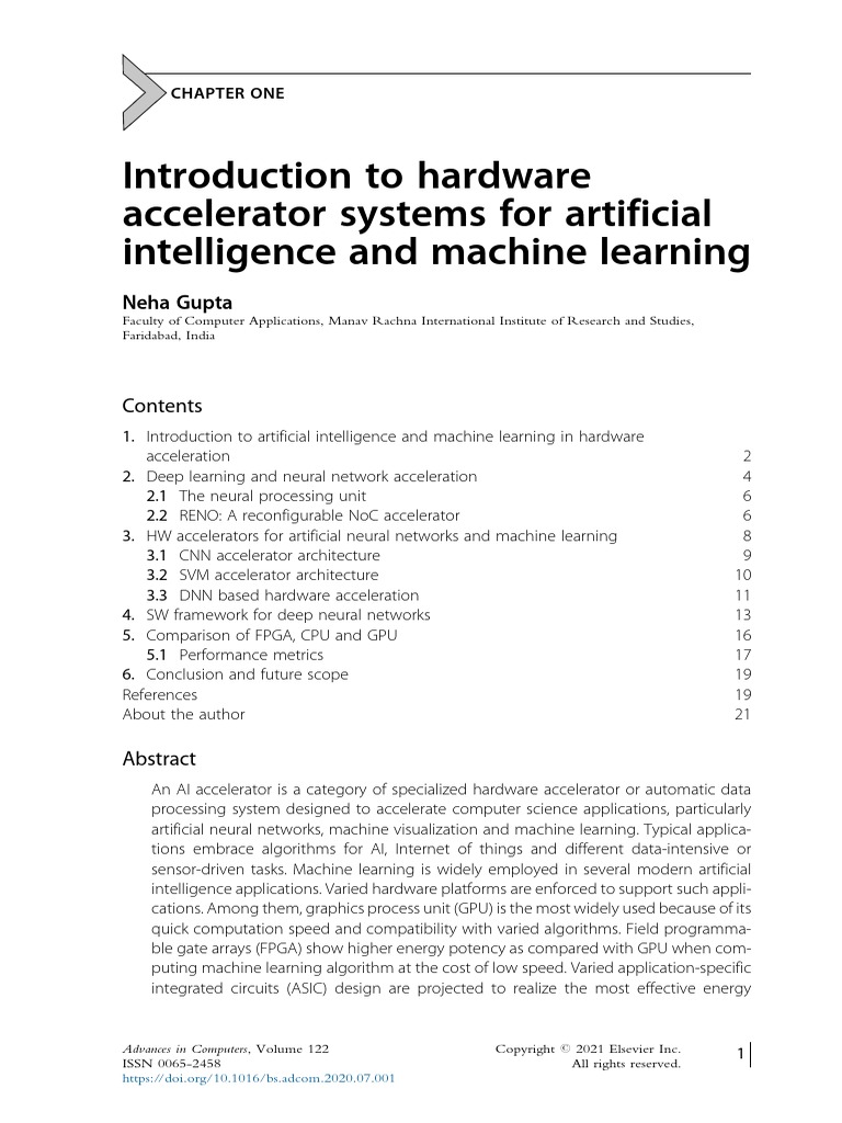 Introduction To Hardware Accelerator Systems For Artificial ...