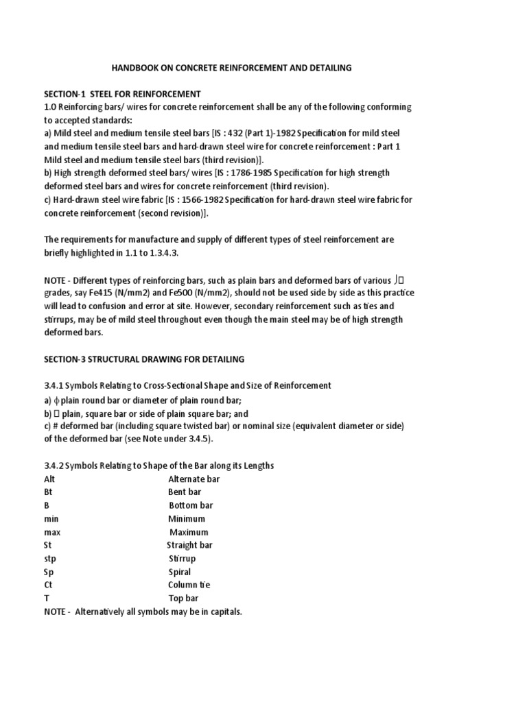Handbook on Concrete Reinforcement Detailing | PDF
